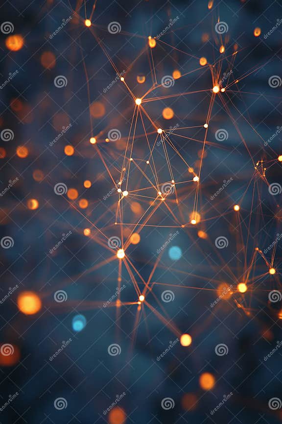 Abstract Representation of Network Connections with Glowing Points and ...