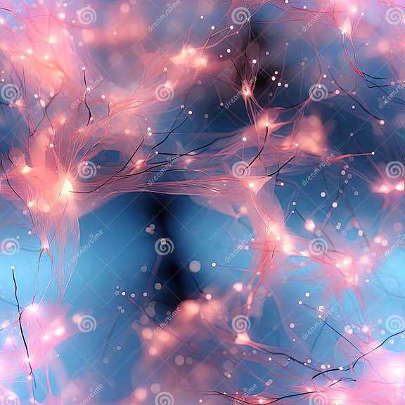 Abstract Representation of Neurons on a Pink Background (tiled) Stock ...