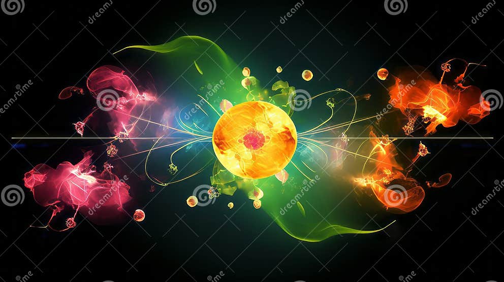 An Abstract Representation of Nuclear Fission Reactions Stock ...