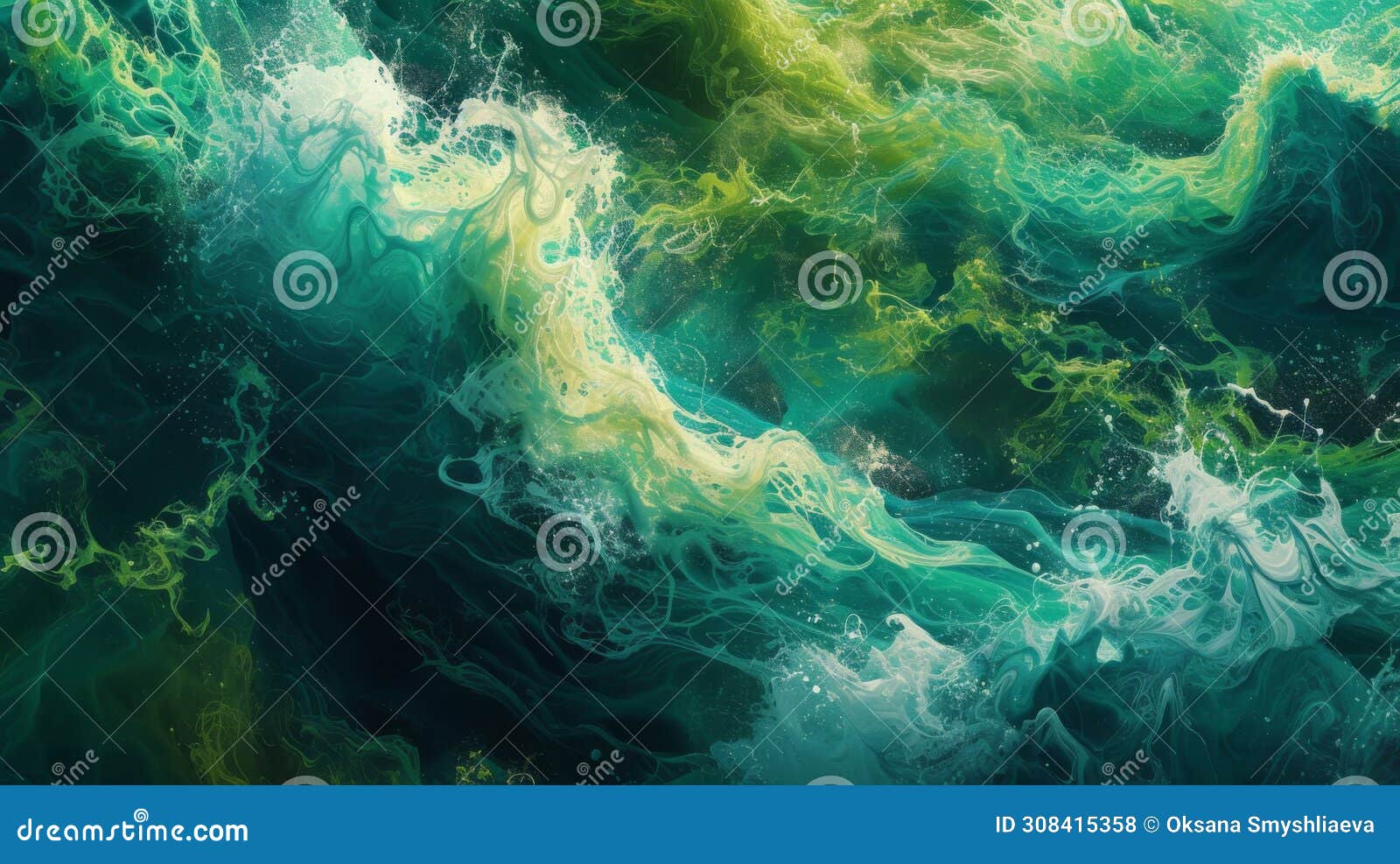 Abstract Representation of Ocean Waves in Green and Blue - Earth Day ...