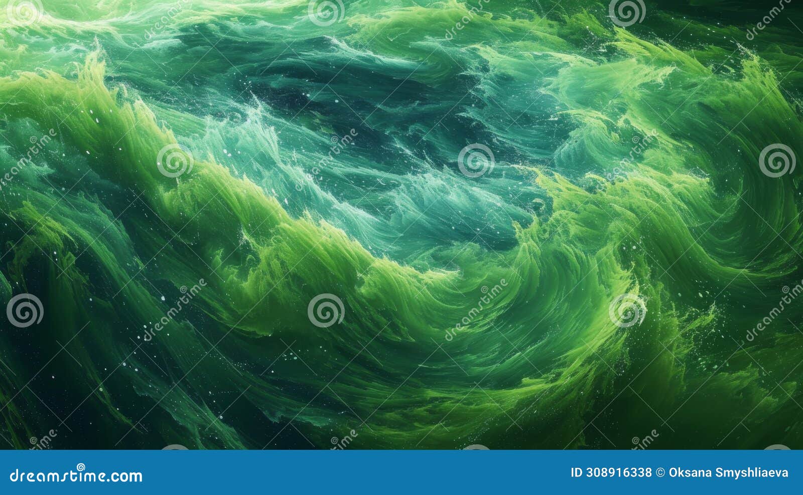 Abstract Representation of Ocean Waves in Green and Blue - Earth Day ...