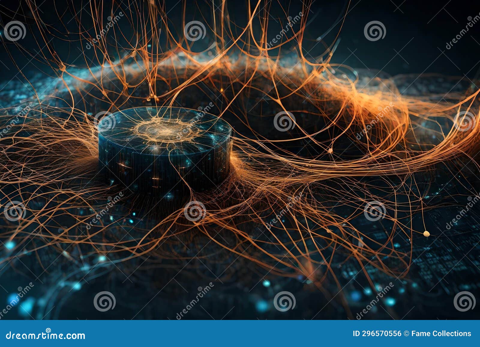 An Abstract Representation of Quantum Computing, Showcasing Entangled Particles and Complex ...