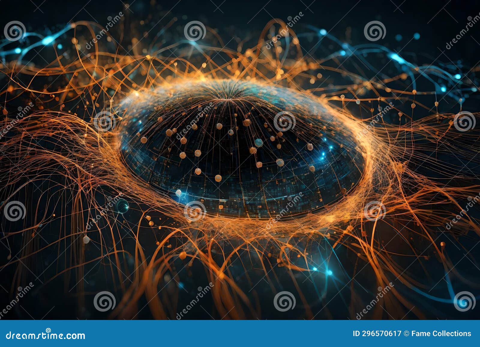 An Abstract Representation Of Quantum Computing Showcasing Entangled