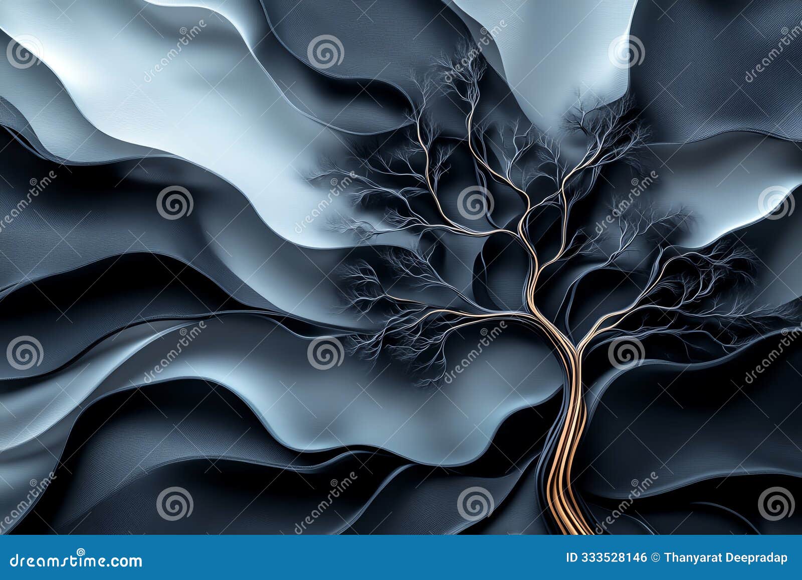 An Abstract Representation of a Sad Willow, with Flowing Lines and Soft ...