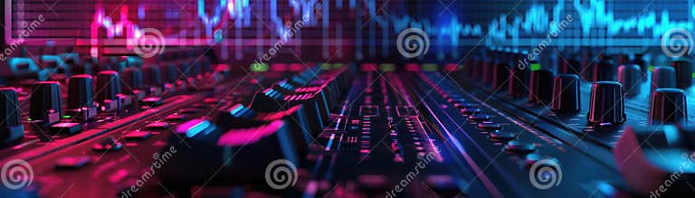 An Abstract Representation of a Sound Engineers Mixing Console with ...