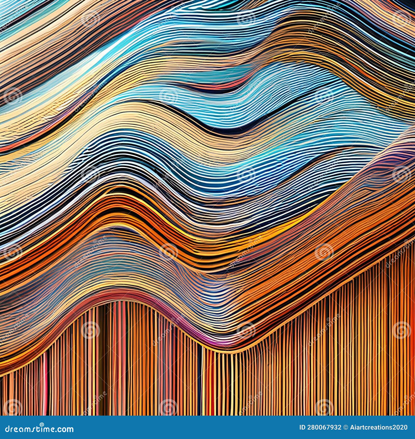 An Abstract Representation of Soundwaves, Pulsating and Intertwining in ...