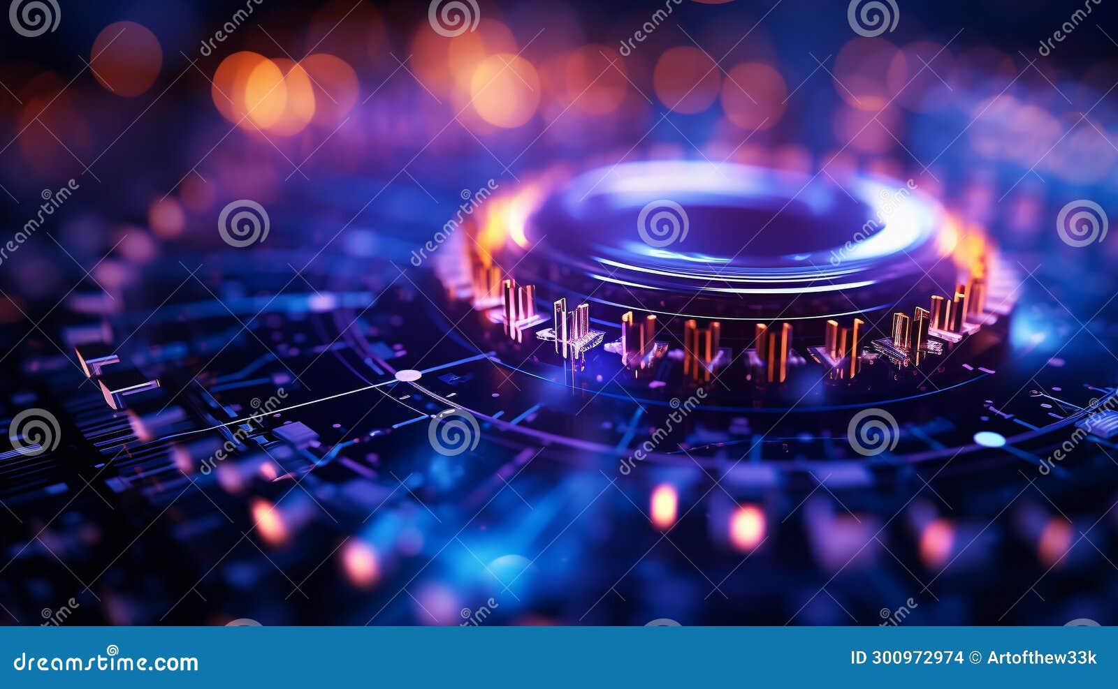 An Abstract Representation of Technology, Featuring Gears, Circuits ...