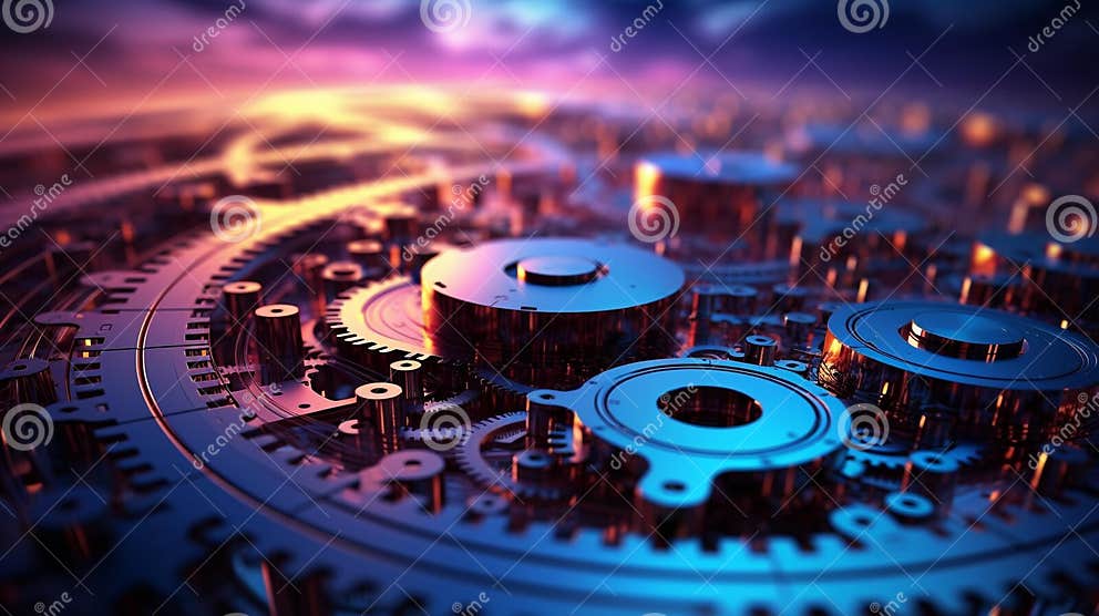 An Abstract Representation of Technology, Featuring Gears, Circuits ...