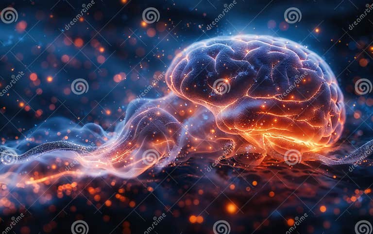 Abstract Representation of Thought Process Happening Inside the Brain ...