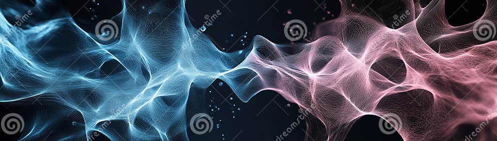 Abstract Representation of Vibrant Blue and Pink Energy Waves Flowing ...