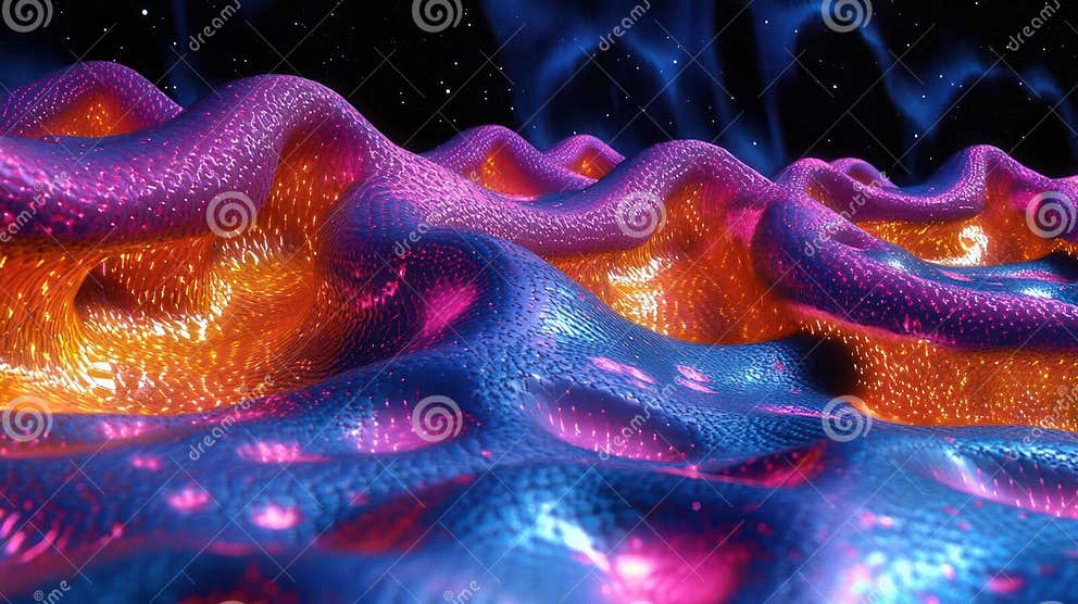 Abstract Representation of Wave-like Structures with Vibrant Colors and ...