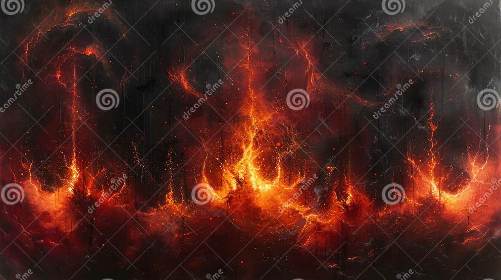 An Abstract Representation Where Shadows and Flames Intertwine in a ...