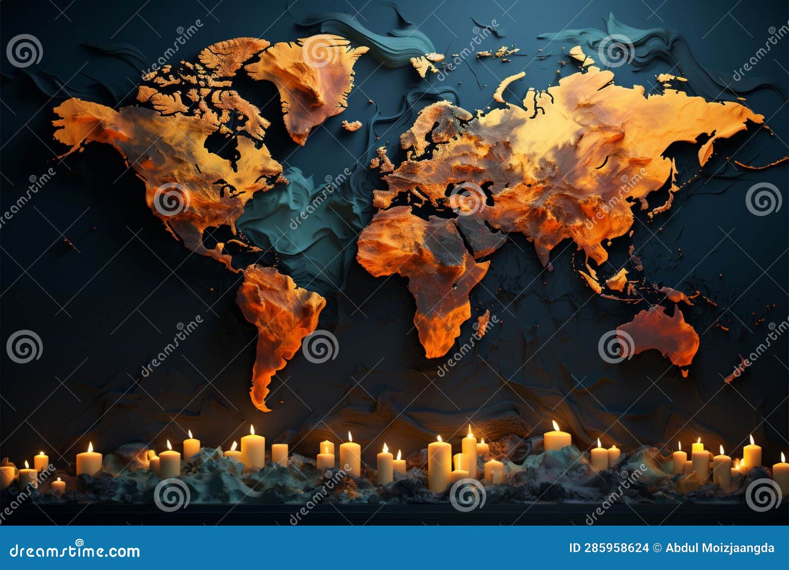 Abstract Representation of World Map Stock Illustration - Illustration ...