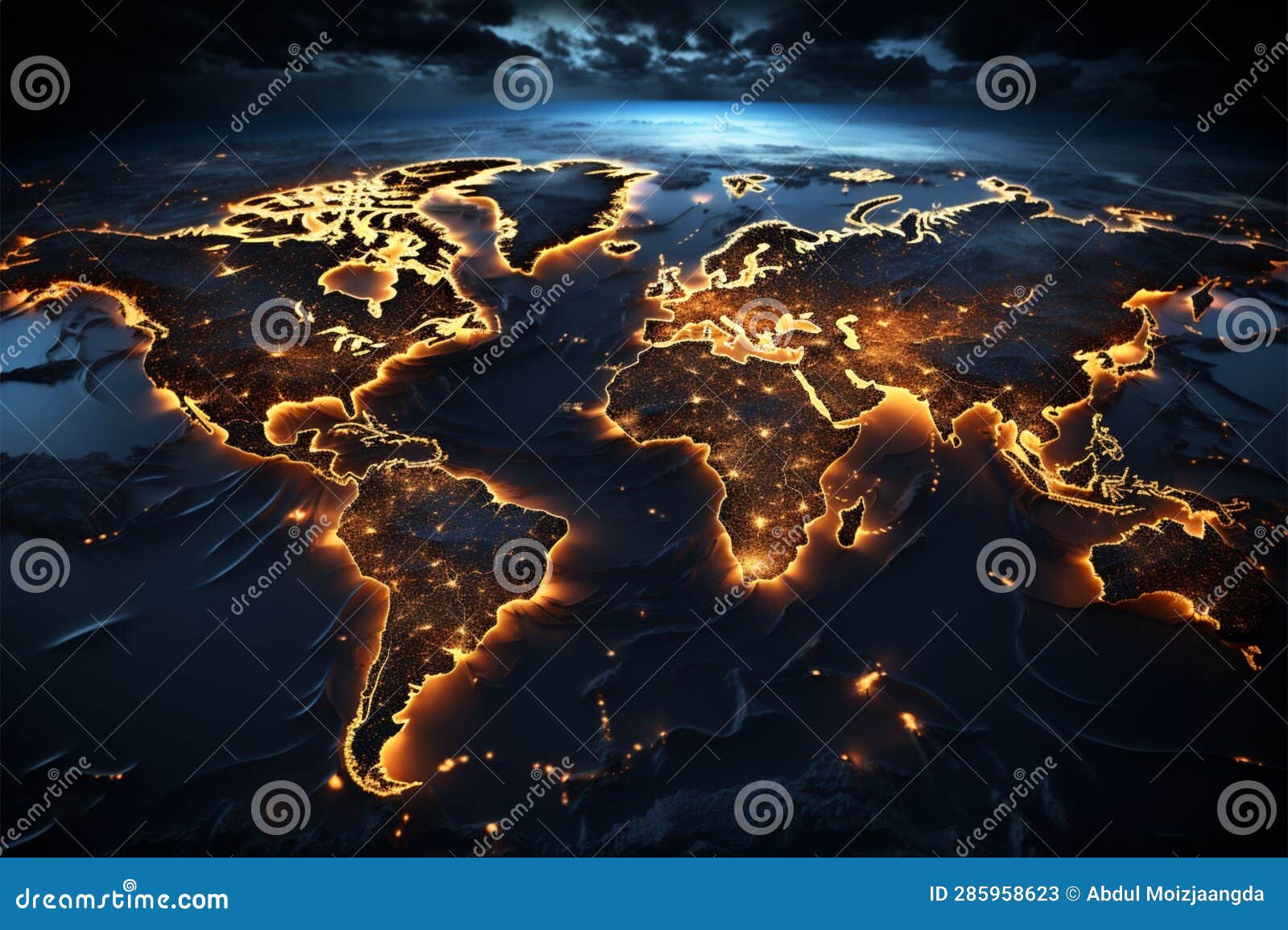 Abstract Representation of World Map Stock Illustration - Illustration ...