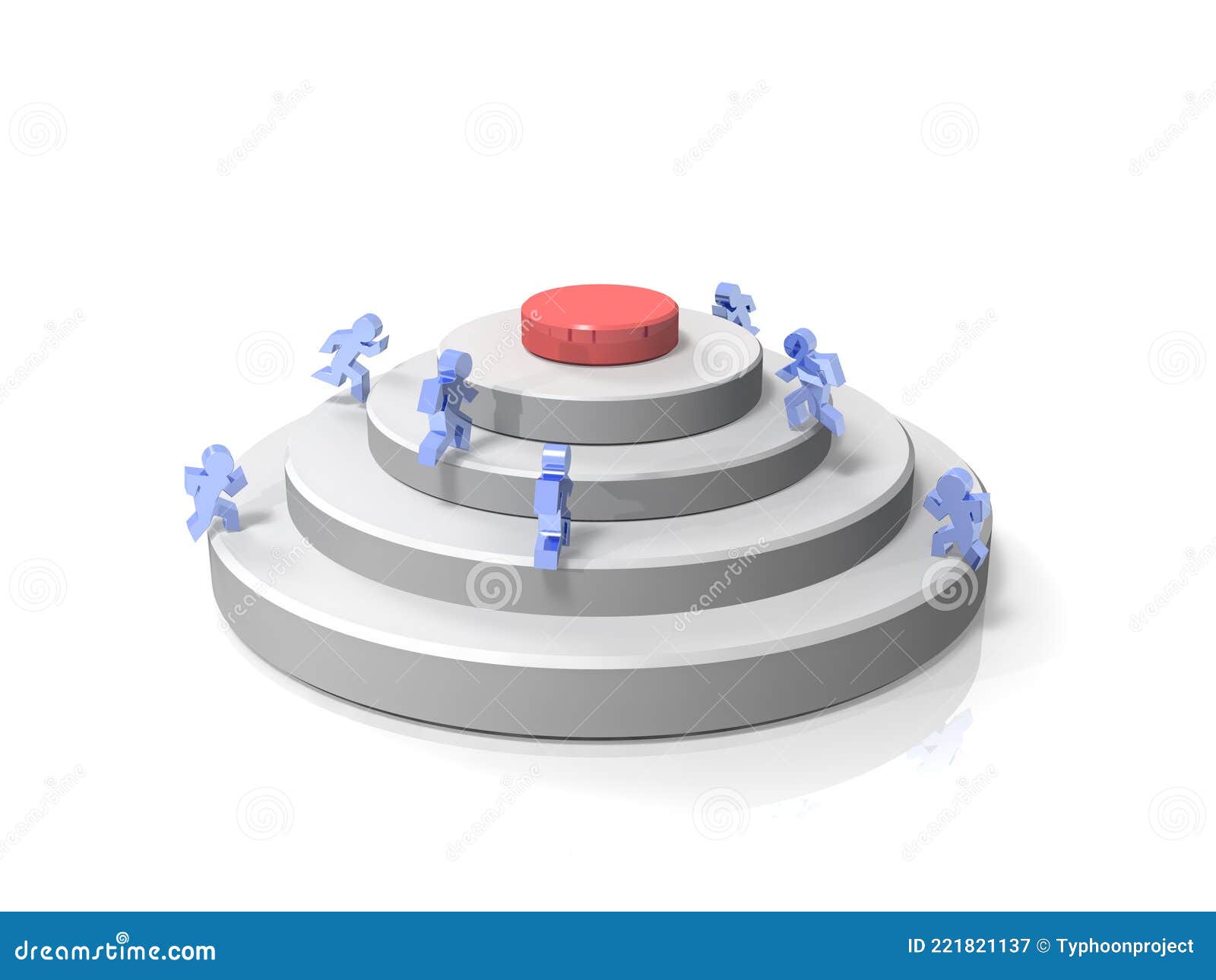 An Abstract that Represents Competition with Rivals. White Background ...