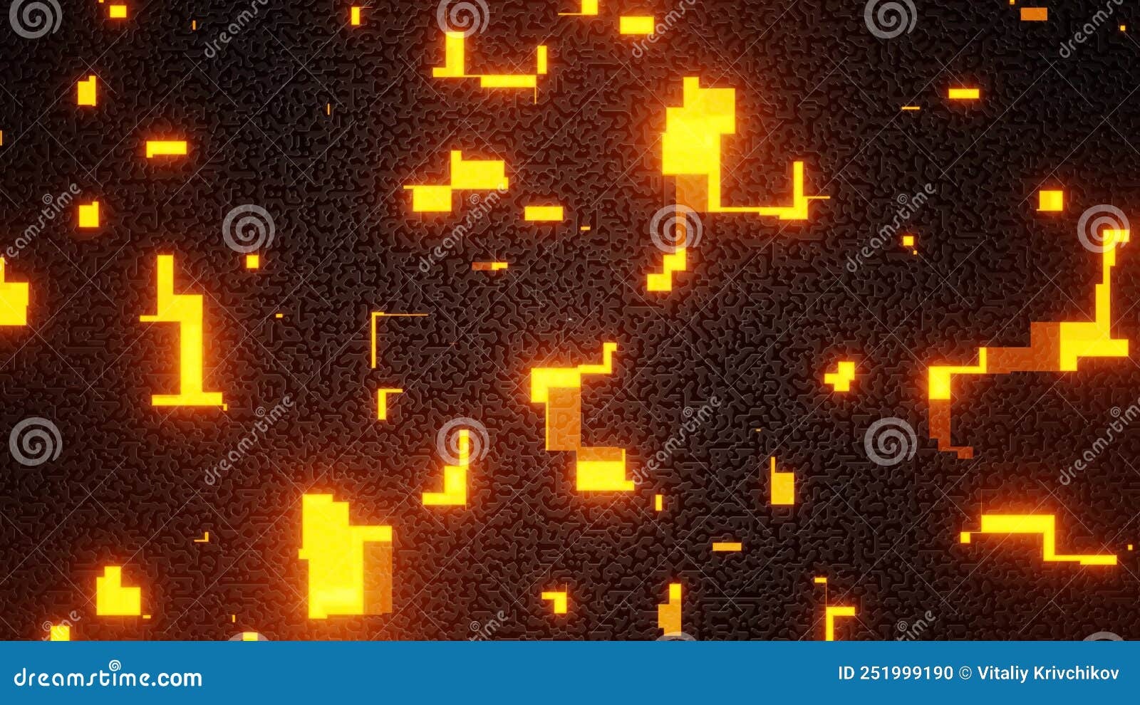 Abstract Retro Animation in the Style of 8 Bit Figures on Black ...