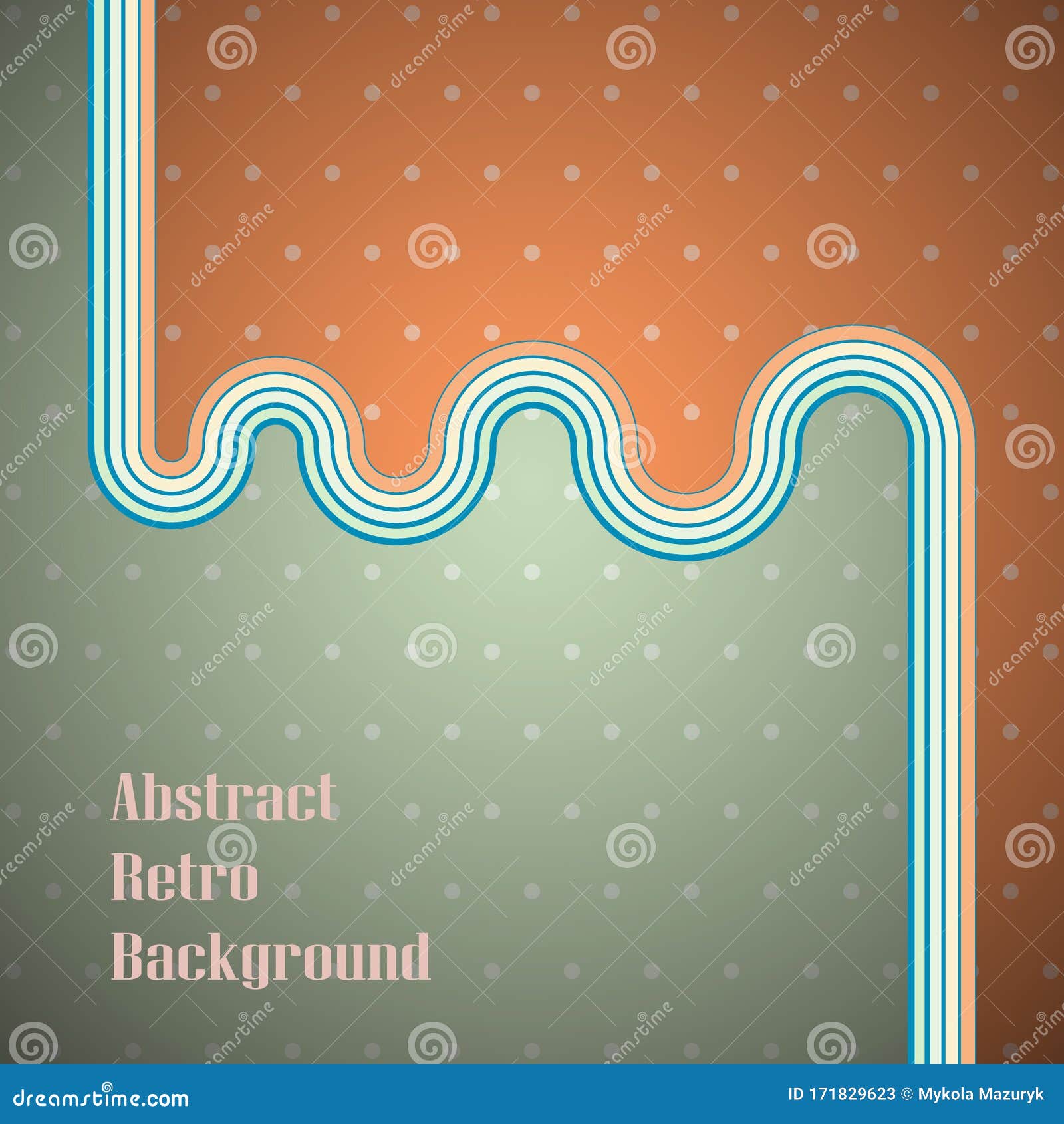 Abstract Retro Background with Color Waves Stock Vector - Illustration ...