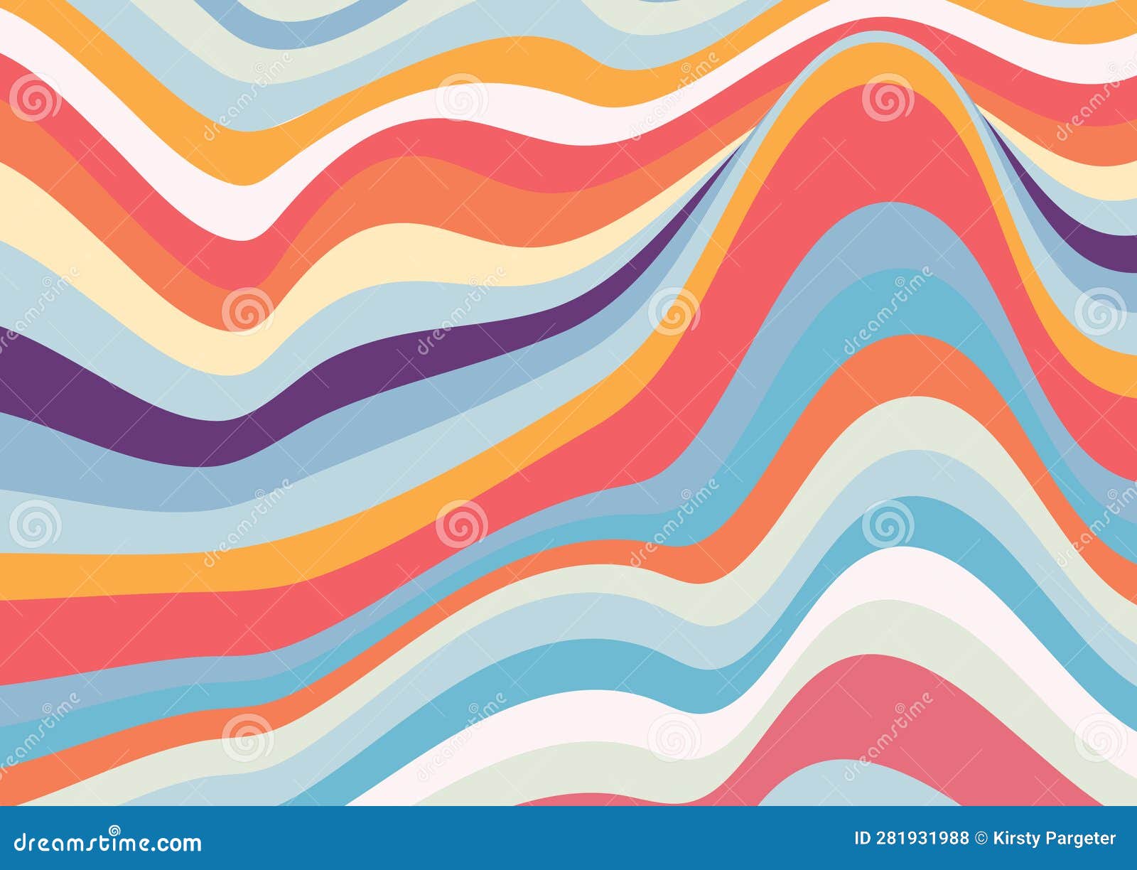 Abstract Retro Background with Flowing Stripes Design Stock Vector ...