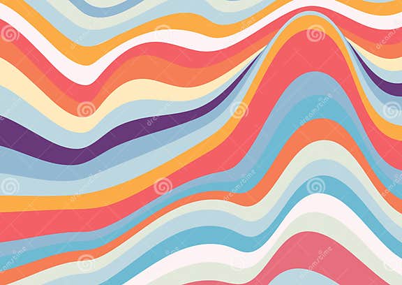 Abstract Retro Background with Flowing Stripes Design Stock Vector ...