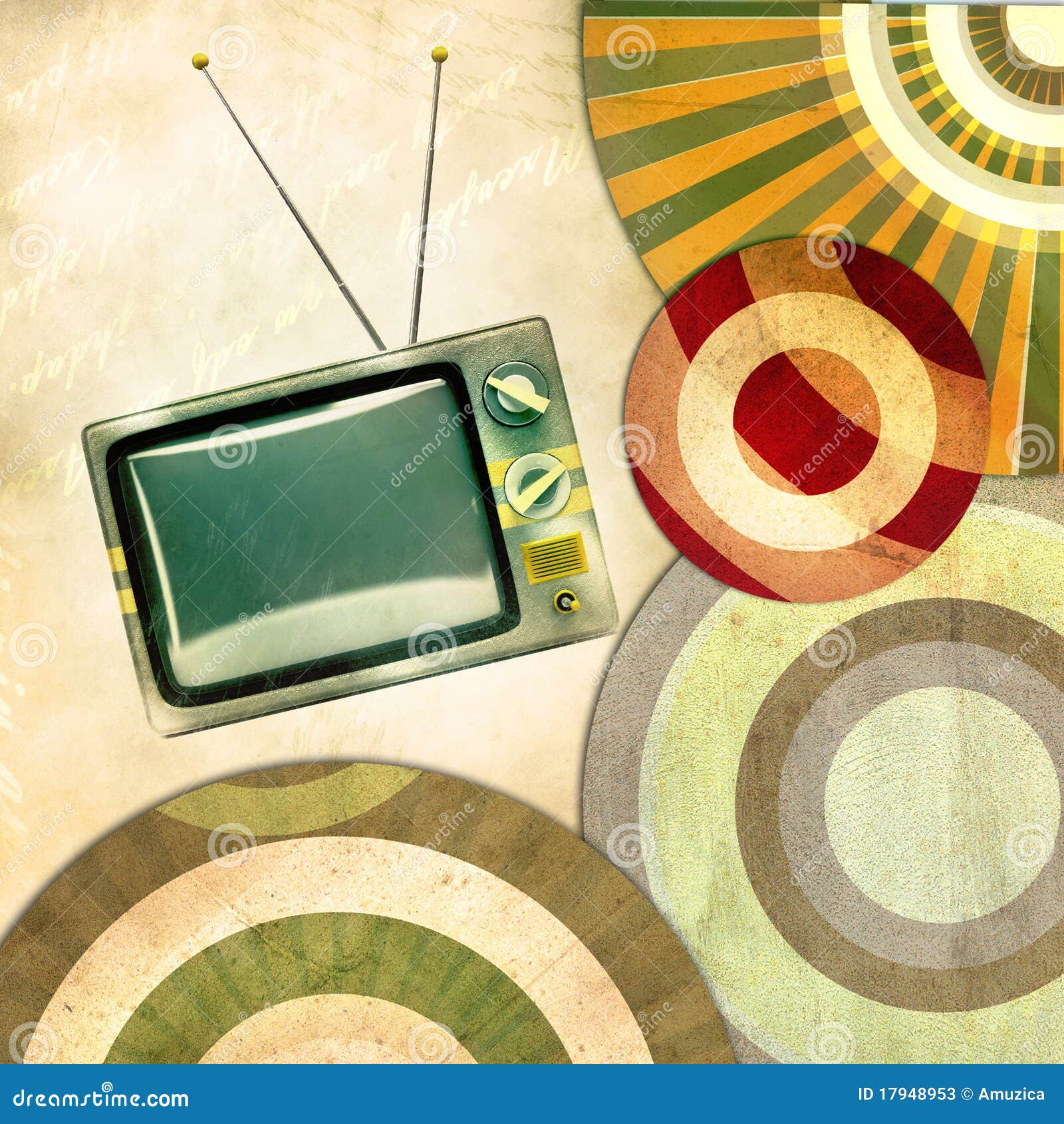 An Abstract Retro Background with Old Tv Stock Illustration ...