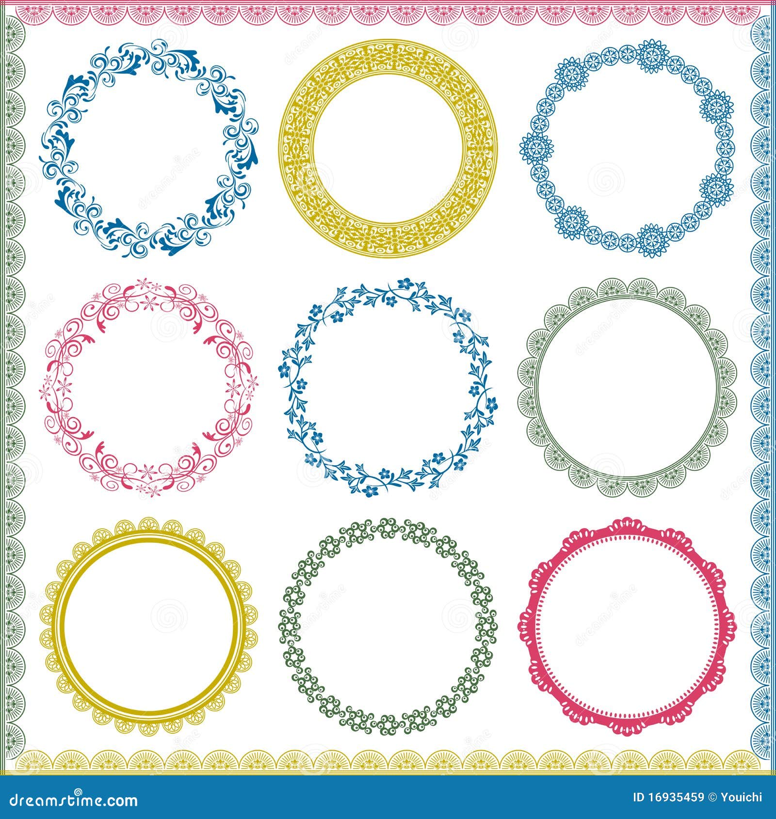 Abstract Retro Frame Elements Set Stock Vector - Illustration of detail ...