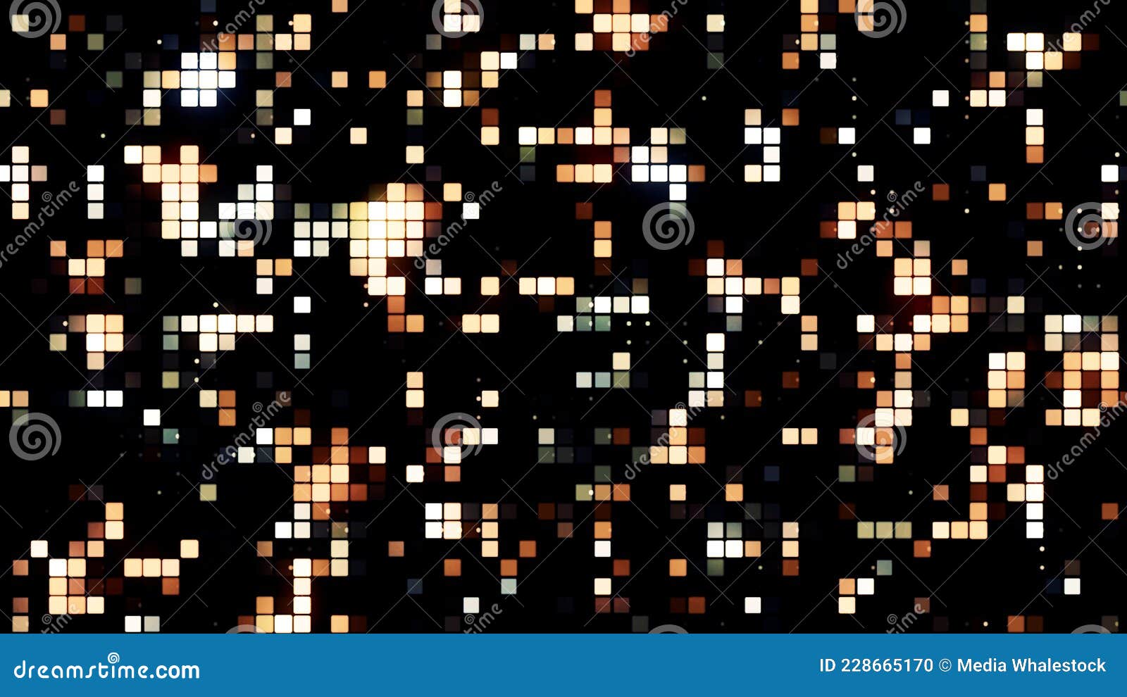 Abstract Retro Gaming Background With Blinking Pixels, Seamless Loop ...