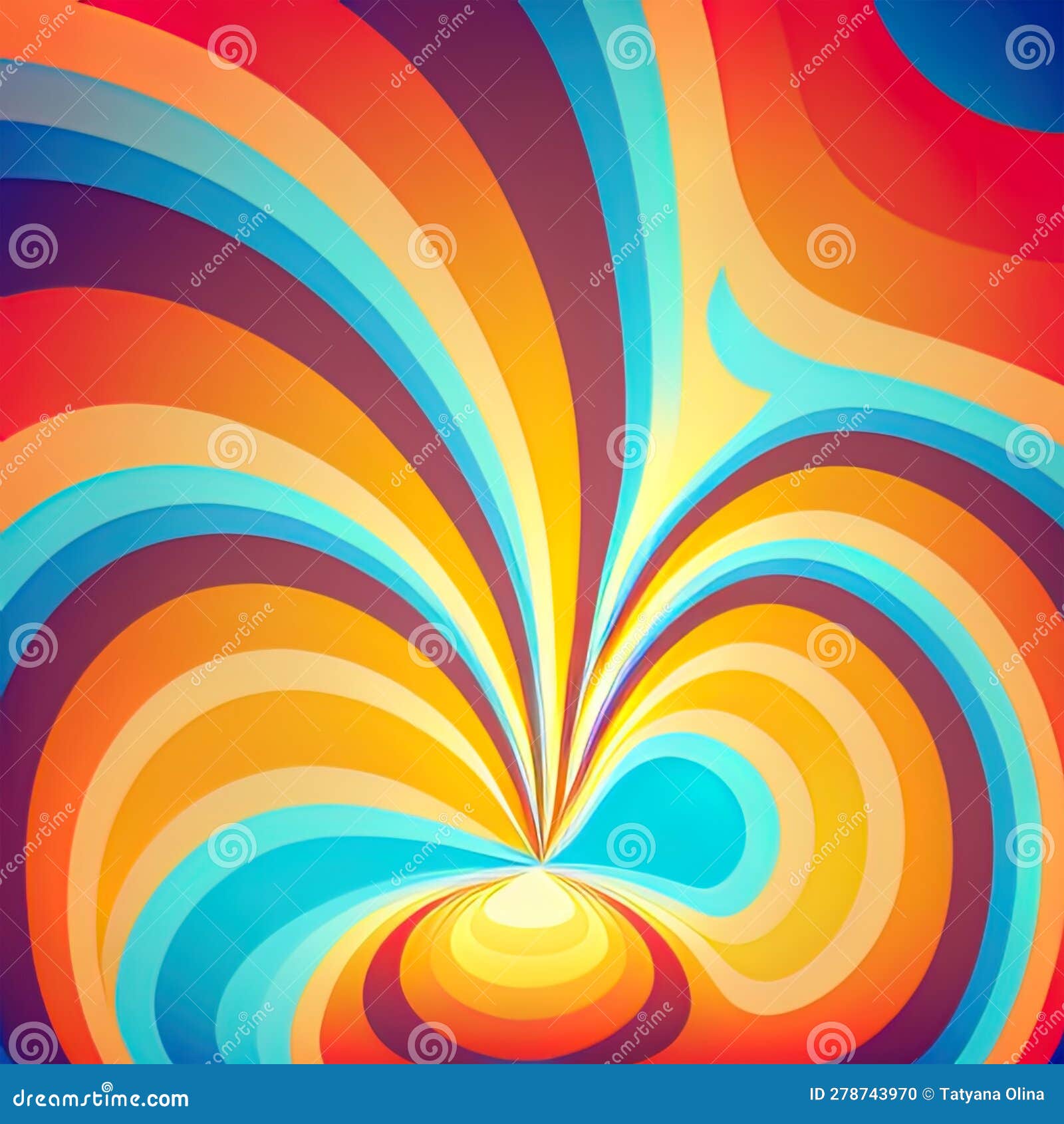 Abstract Retro Groovy Blur Blue-orange Background Stock Illustration ...