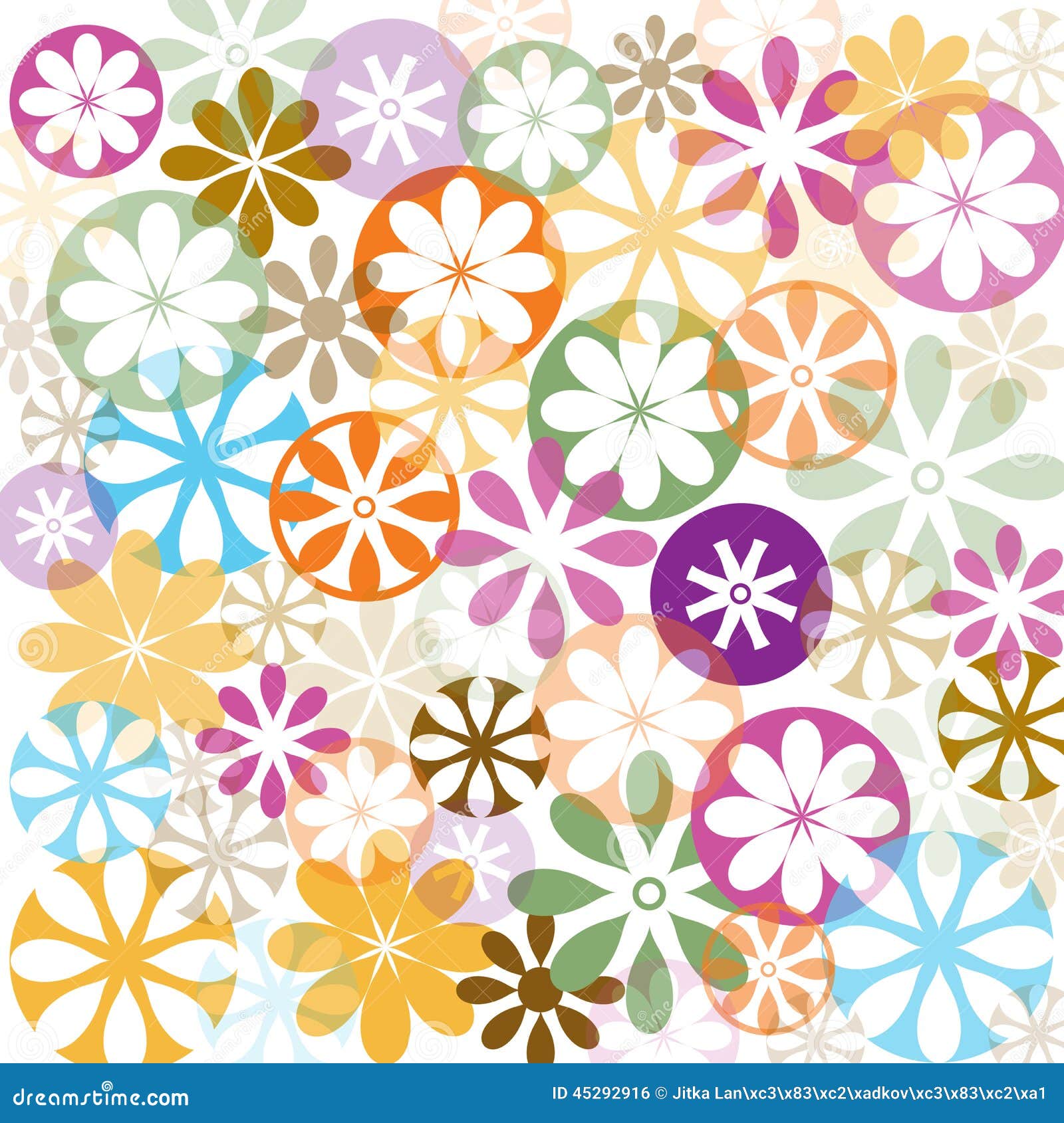 Abstract Retro Illustration with Flowers Stock Illustration ...