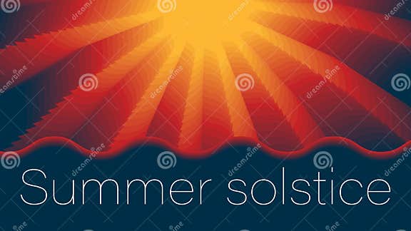 Abstract Retro Minimal Summer Solstice Design, Vector Illustration ...