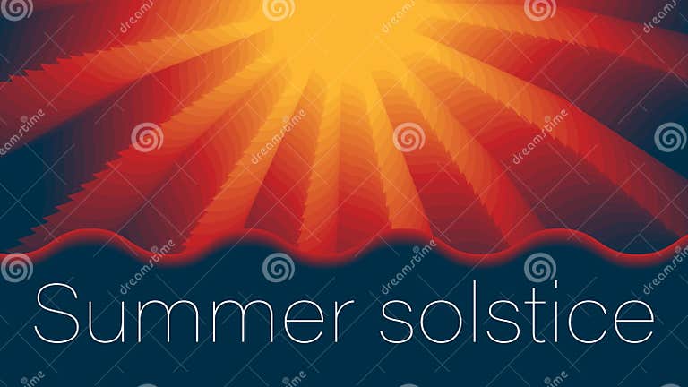 Abstract Retro Minimal Summer Solstice Design, Vector Illustration ...