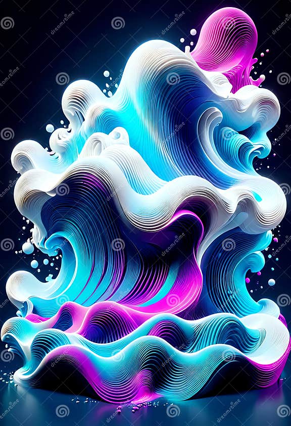 Abstract Retro Neon Waves Background Stock Illustration - Illustration ...