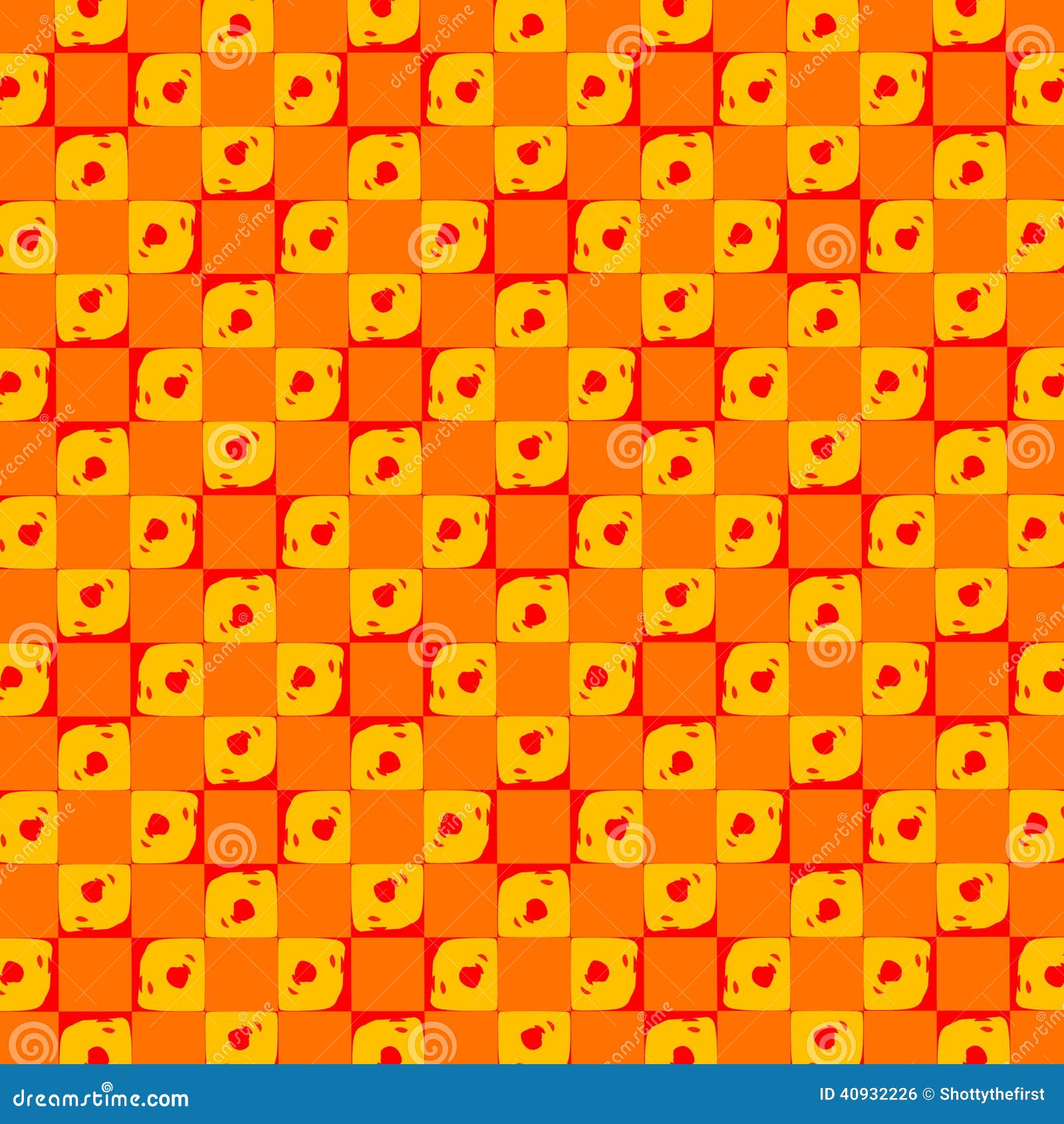 Abstract Retro Orange Dots Tiles Wallpaper Stock Illustration ...