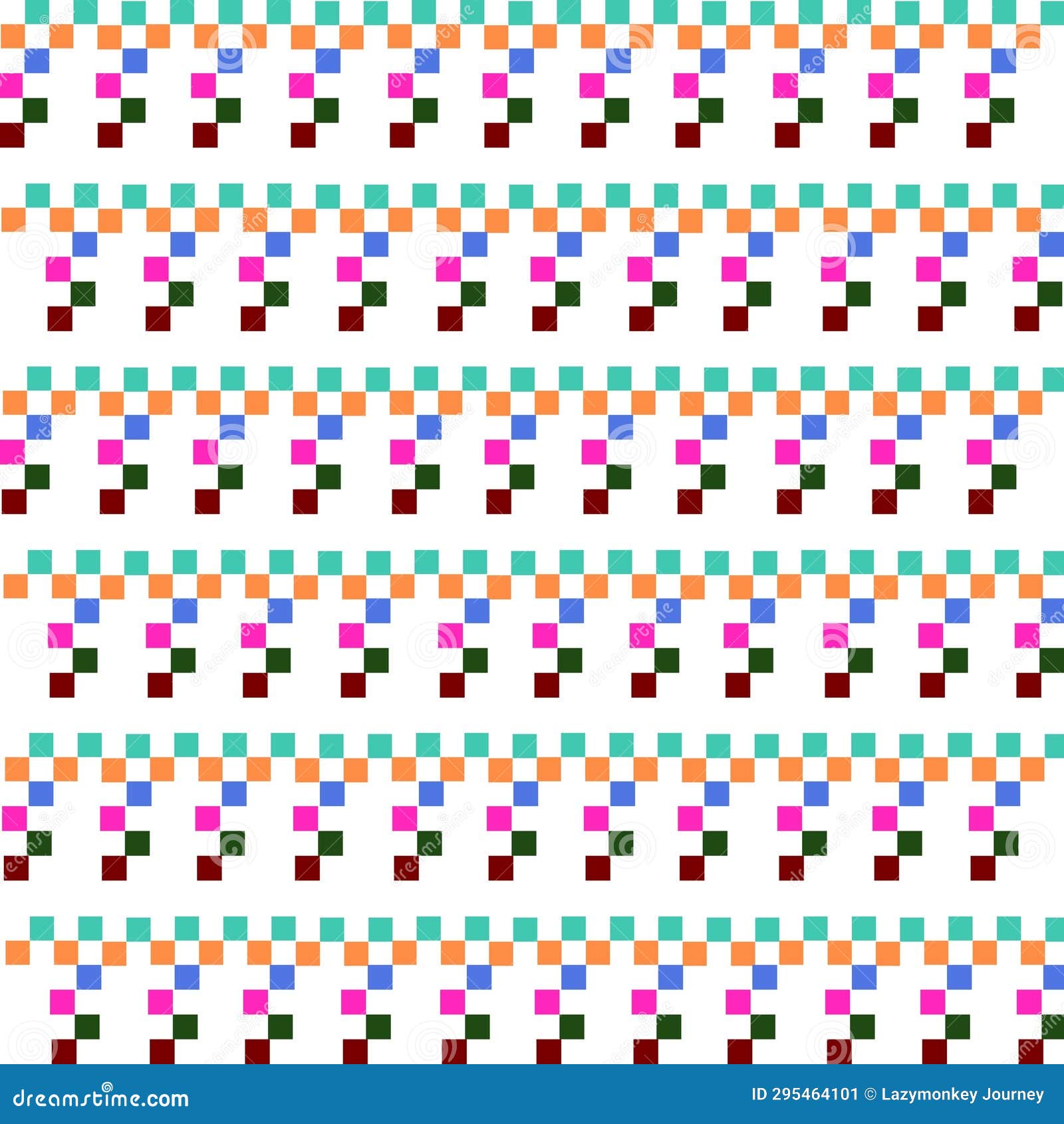 Abstract Retro Pixel Art Pattern Background, Colorful Stock Vector ...