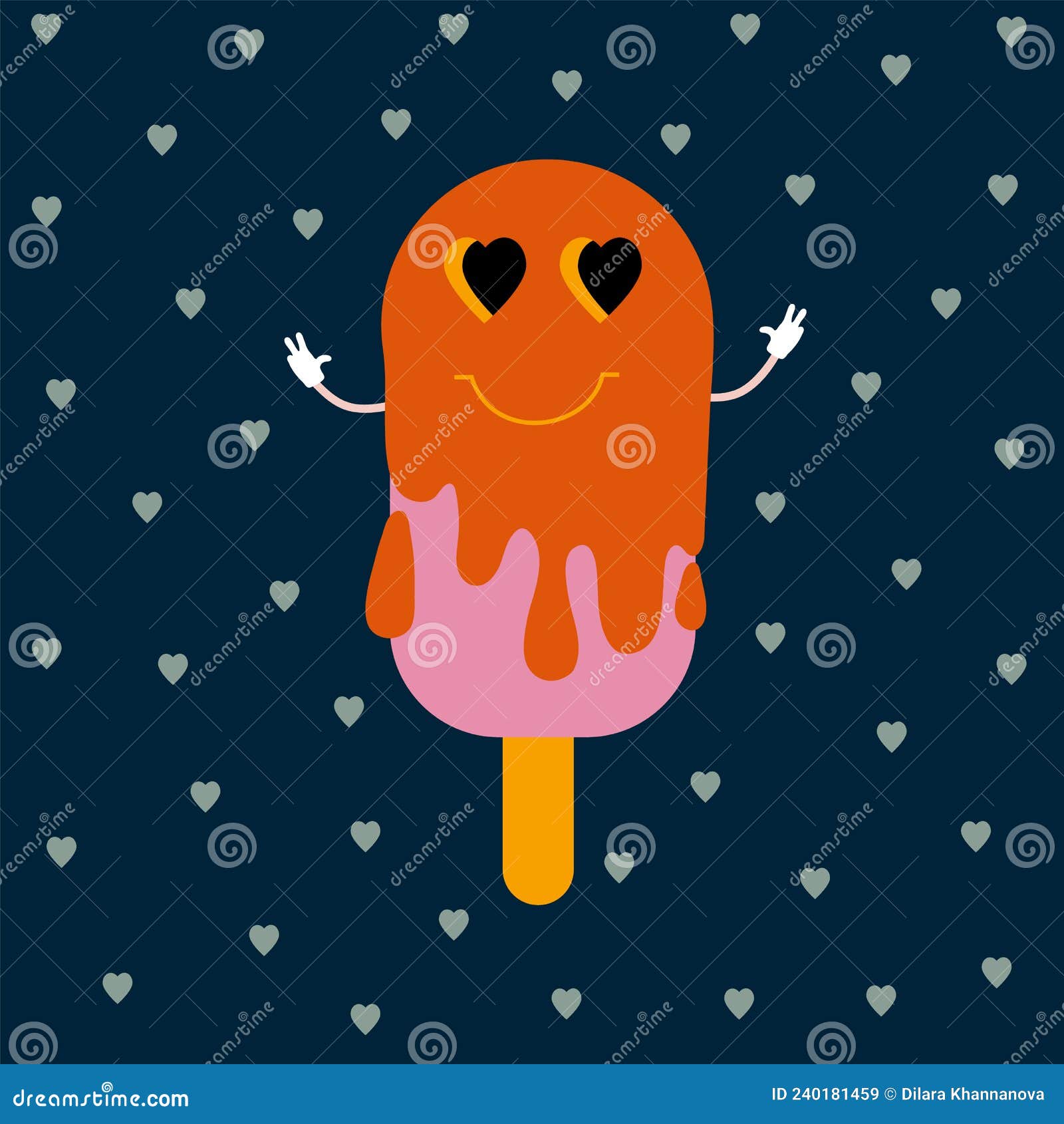 Abstract Retro Poster with Cartoon Characters. a Postcard in Retro ...