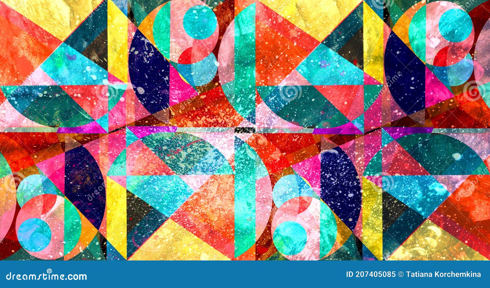 Abstract Retro Raster Color Background with Geometric Objects Stock ...