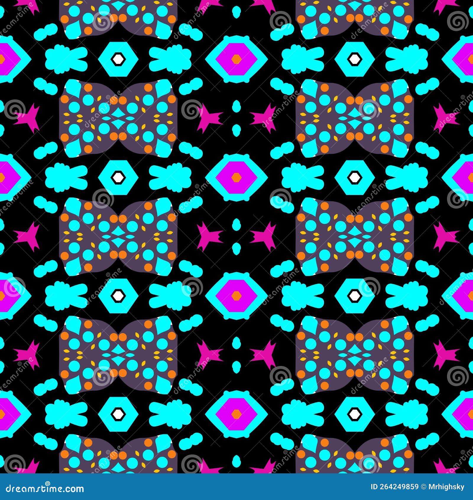 Abstract Retro 80s Neon Seamless Pattern Stock Vector - Illustration of ...