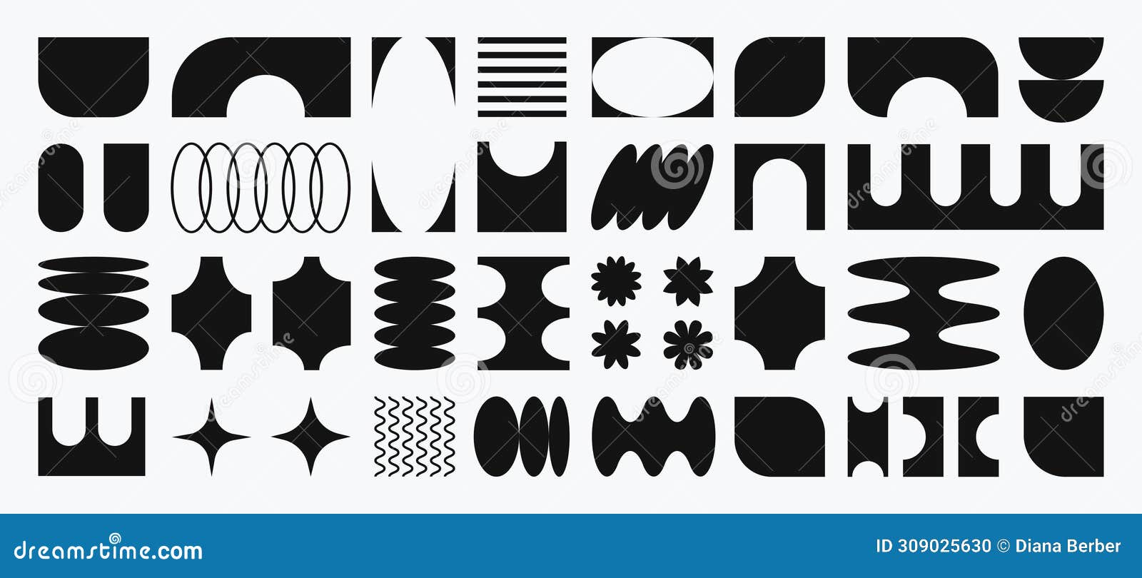 Abstract Retro Shapes, Basic Brutal Forms and Figures in Y2K Aesthetics ...