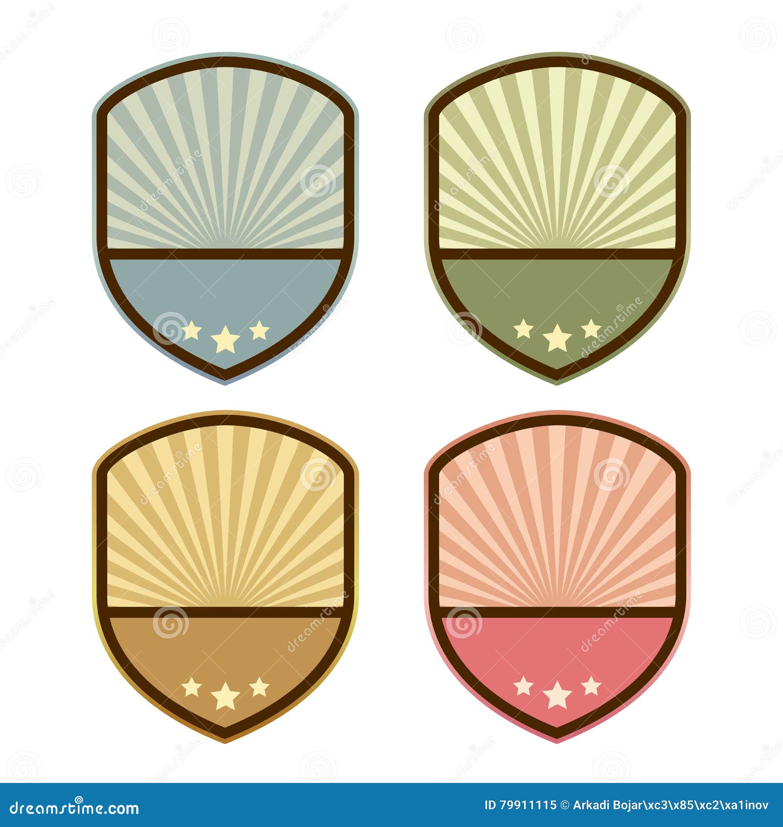 Abstract Retro Shield Emblem Stock Vector - Illustration of color ...