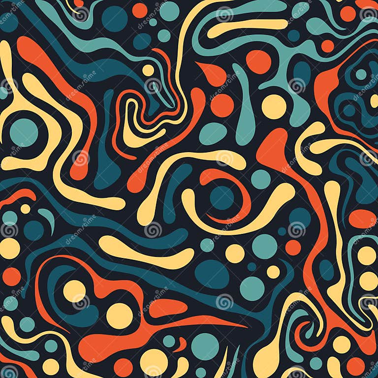 Abstract Retro Styled Organic Pattern Design Stock Vector - Illustration of background, retro ...