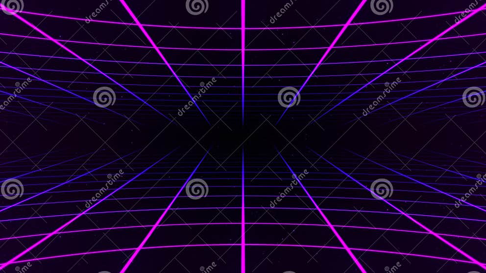 Abstract Retro Synthwave Grid Loop Animation Background 3d Render ...
