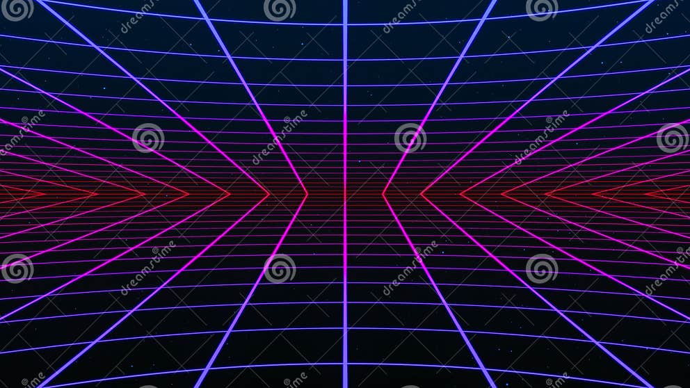 Abstract Retro Synthwave Grid Loop Animation Background 3d Render ...