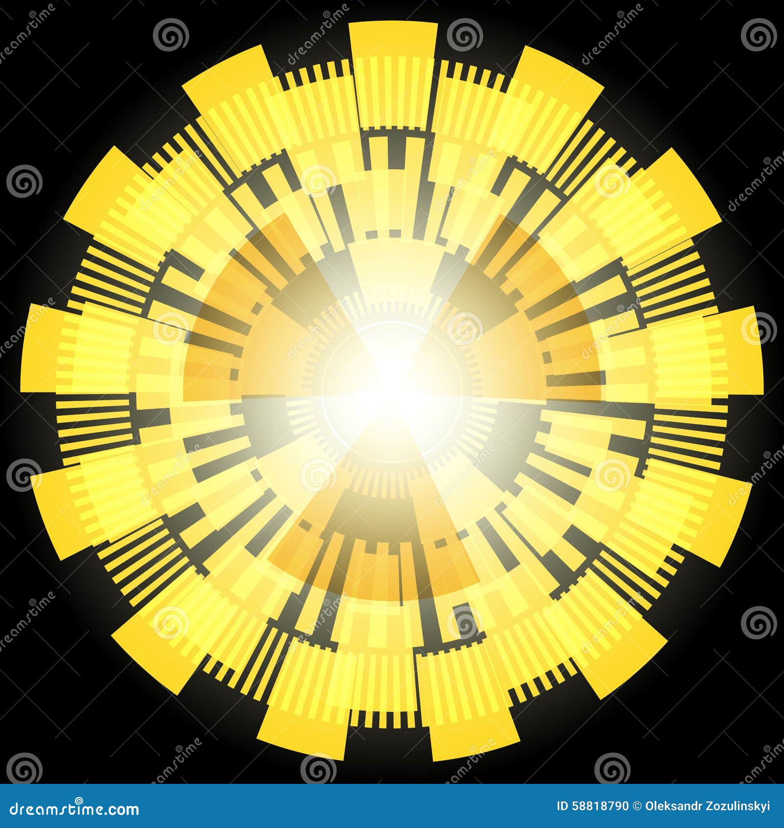 Abstract Retro Technology Circle. Vector Stock Vector - Illustration of ...