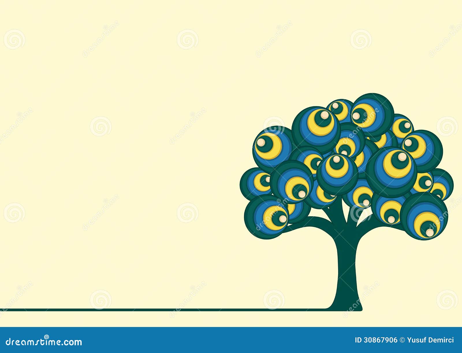 Abstract Retro Tree Vector Illustration Stock Vector - Illustration of ...