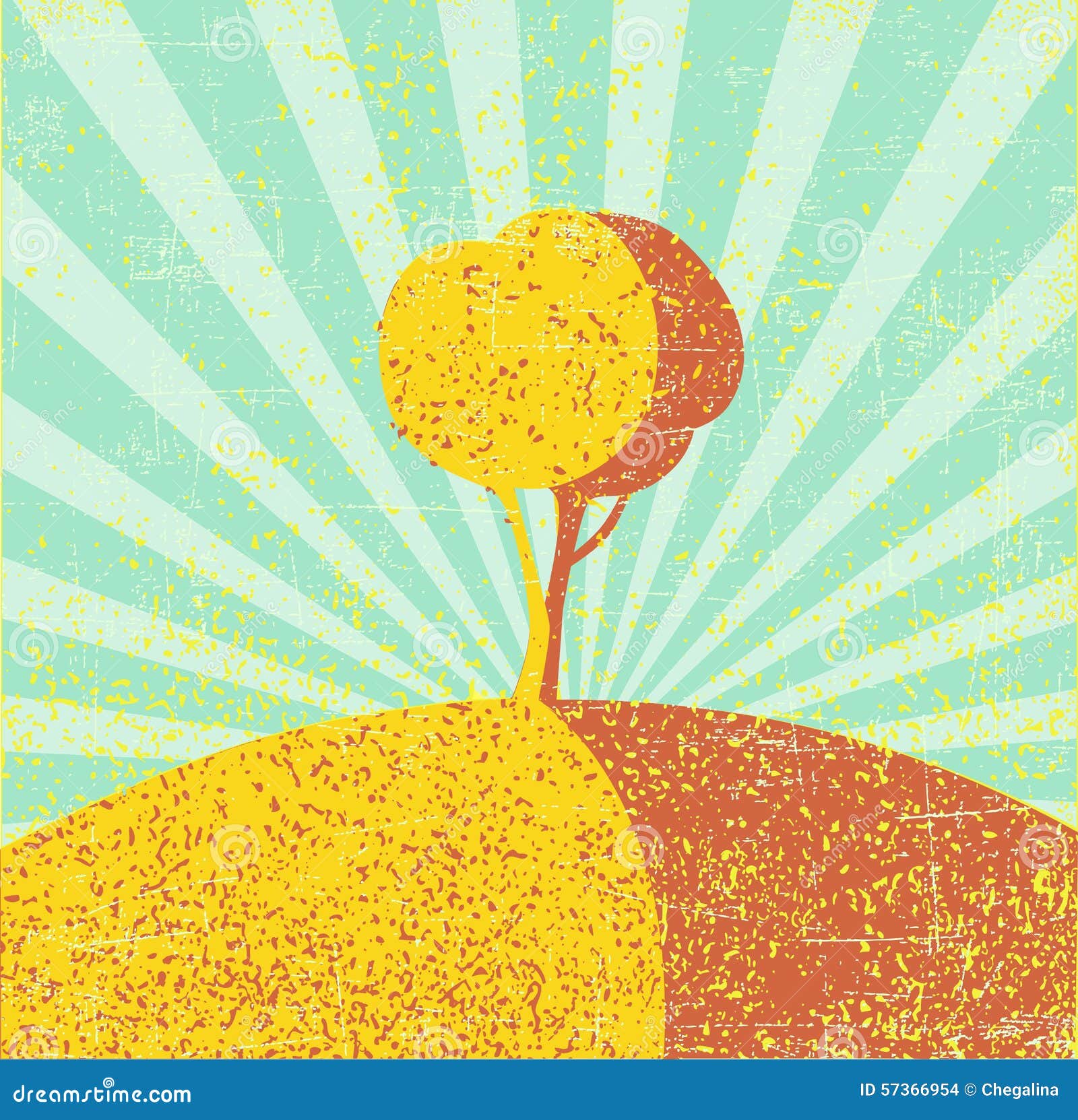 Abstract Retro Tree. Vector Illustration Stock Vector - Illustration of ...