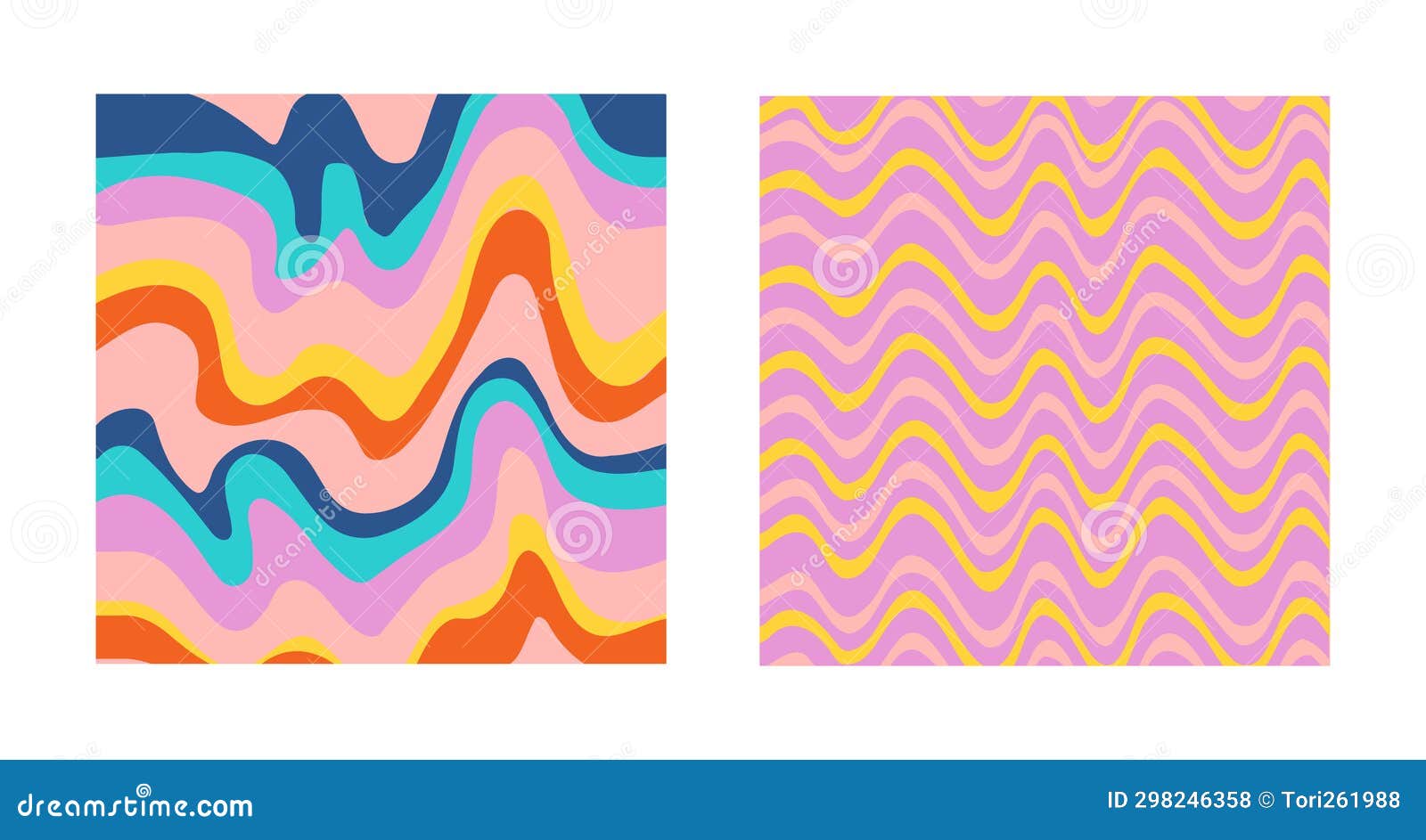 Abstract Retro Wavy Line Art Pattern Stock Vector - Illustration of ...