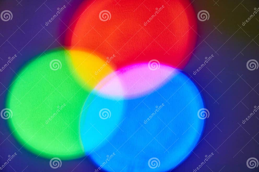 Abstract RGB Color Theory and Overlapping Circles Stock Photo - Image ...
