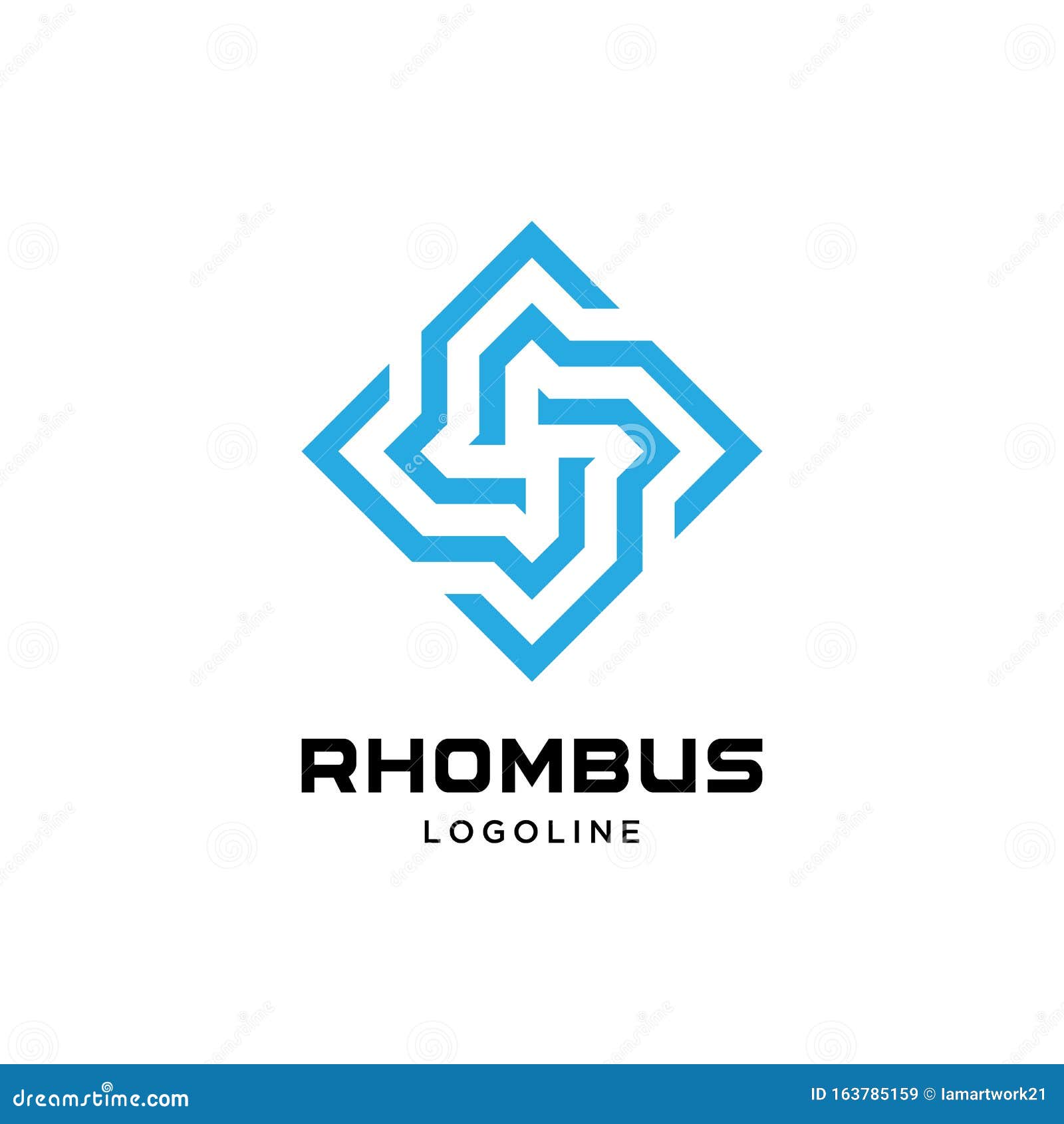 Abstract Rhombus Logo Design Template Stock Illustration - Illustration ...