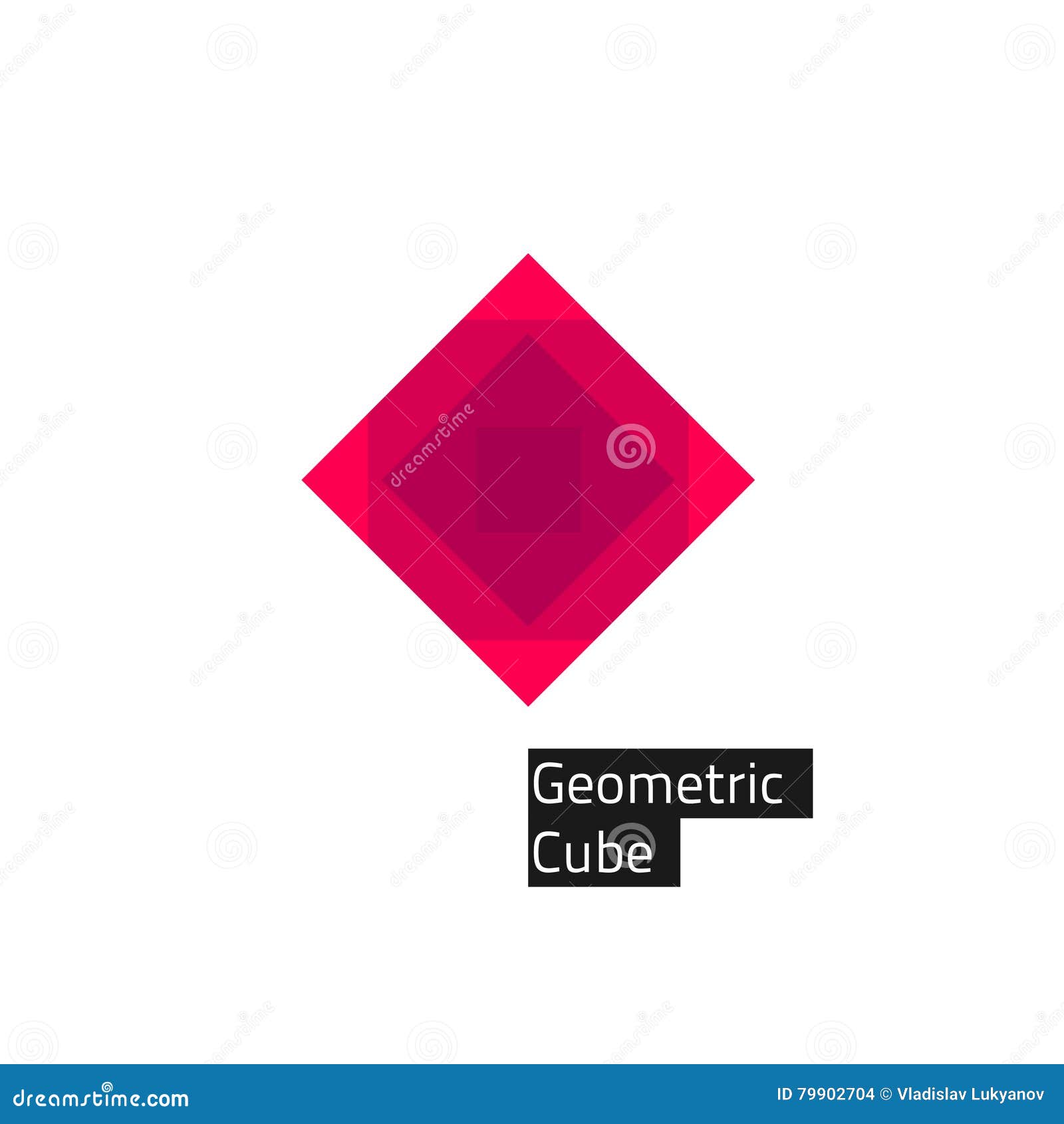 Abstract Rhombus Logo Vector Template, Pink Elegant Geometric Cube ...