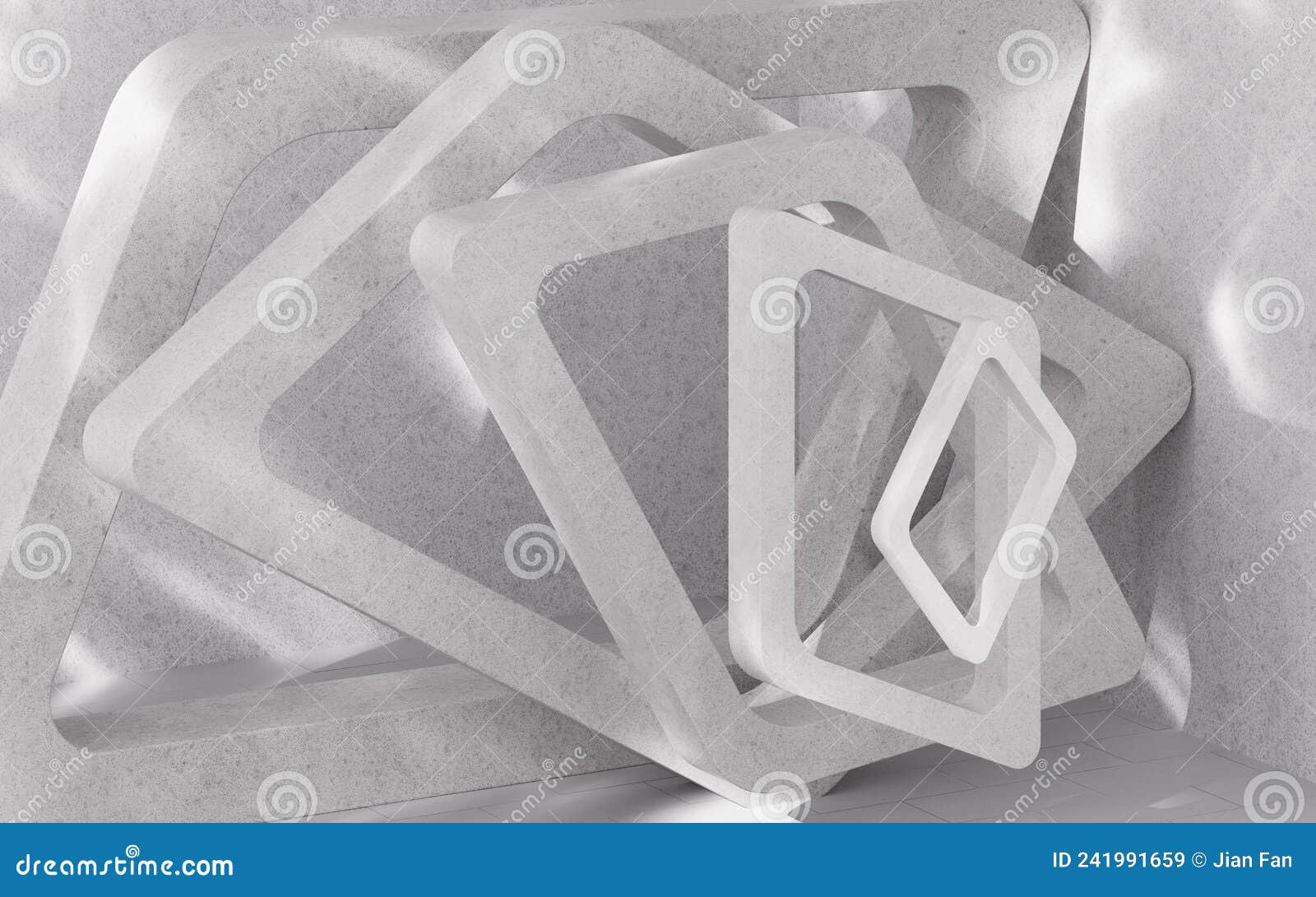 Abstract Rhombus Shape Structure, 3d Rendering Stock Illustration ...