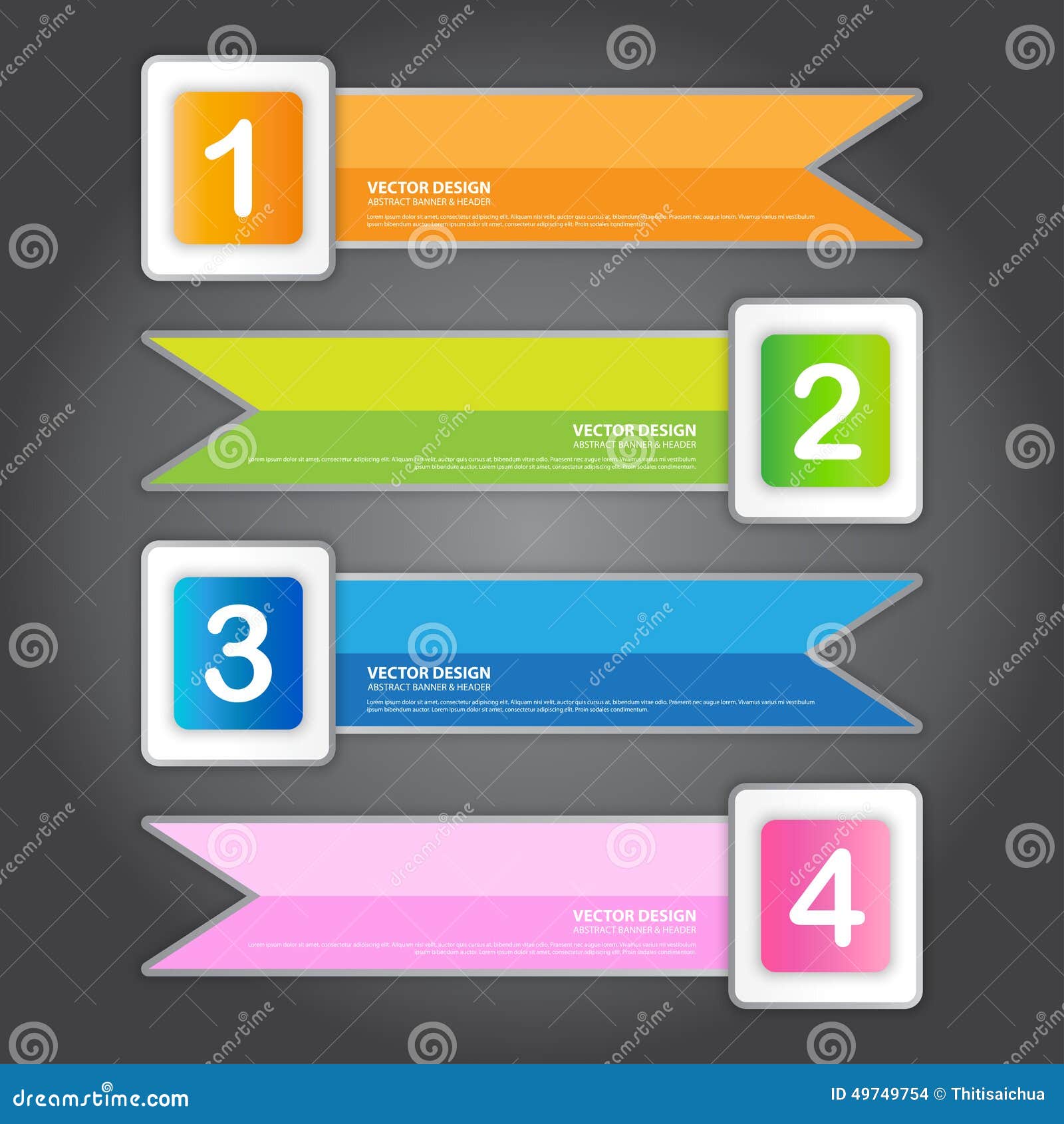 Abstract Ribbon Banner, Vector Work Stock Illustration - Illustration ...